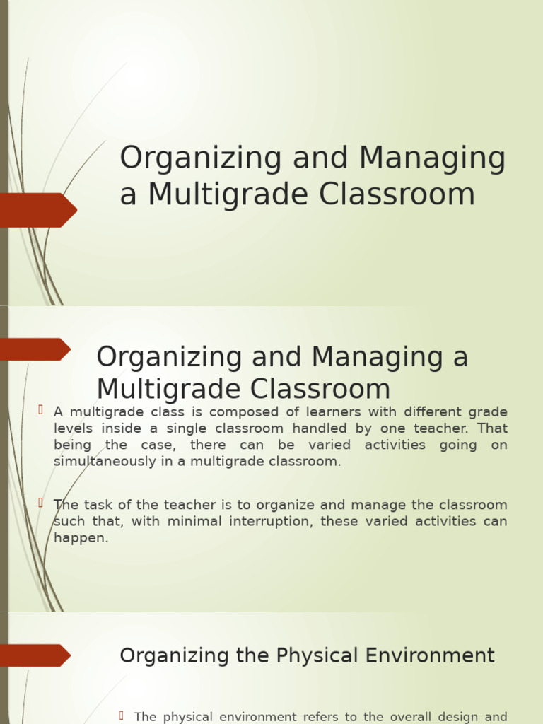 Organizing and Managing A Multigrade Classroom | PDF | Classroom ...
