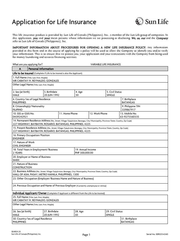 123017i290720222218498568561 Eapp | PDF | Life Insurance | Insurance