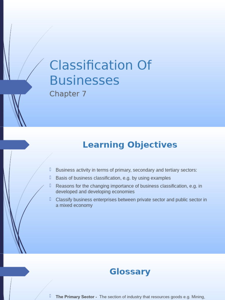 7 Classification of Businesses | PDF | Transport | Tertiary Sector Of ...