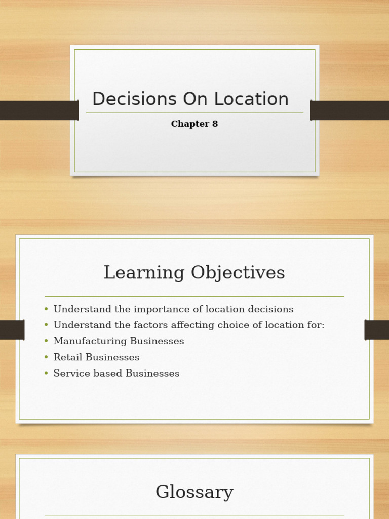 8 Decisions On Location | PDF | Labour Economics | Retail