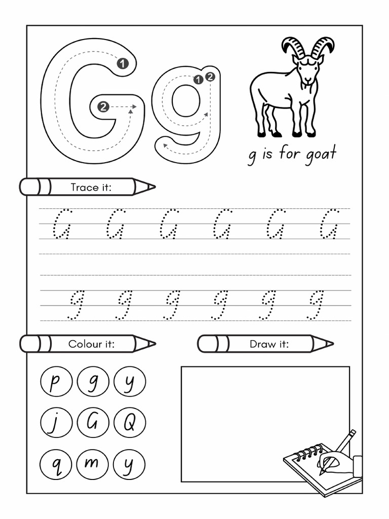 Letter G g - Homework | PDF
