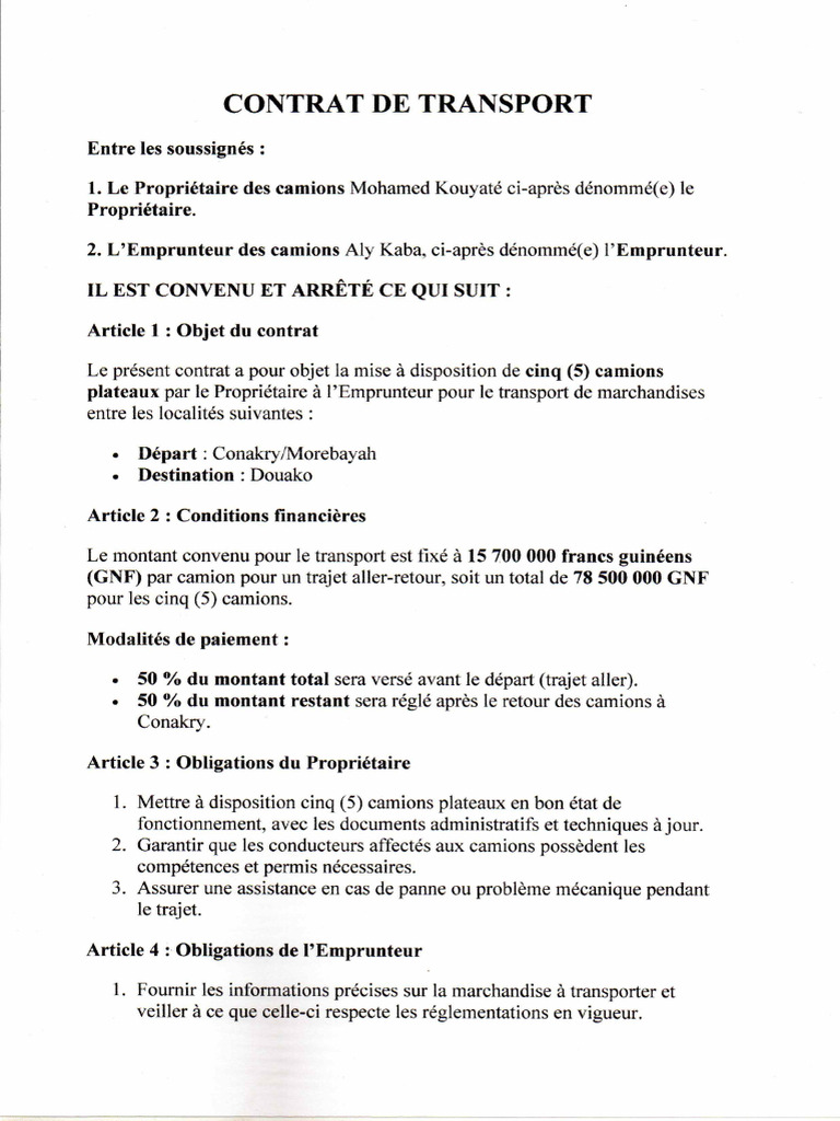 Contrat | PDF