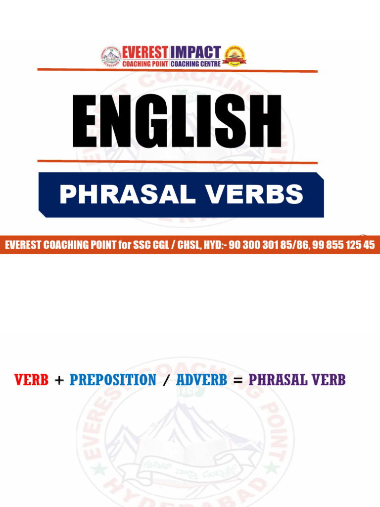 Phrasal Verbs Cls Notes-1 | PDF