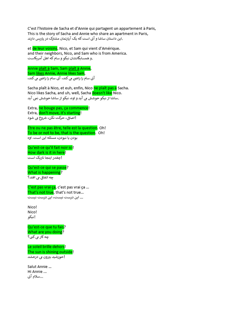 Extra French Episode 9 - French - English - Persian | PDF