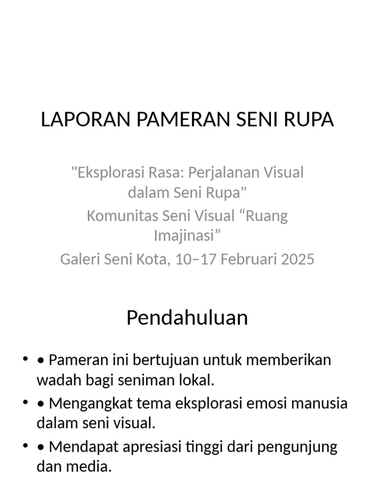 Laporan Pameran Seni Rupa | PDF