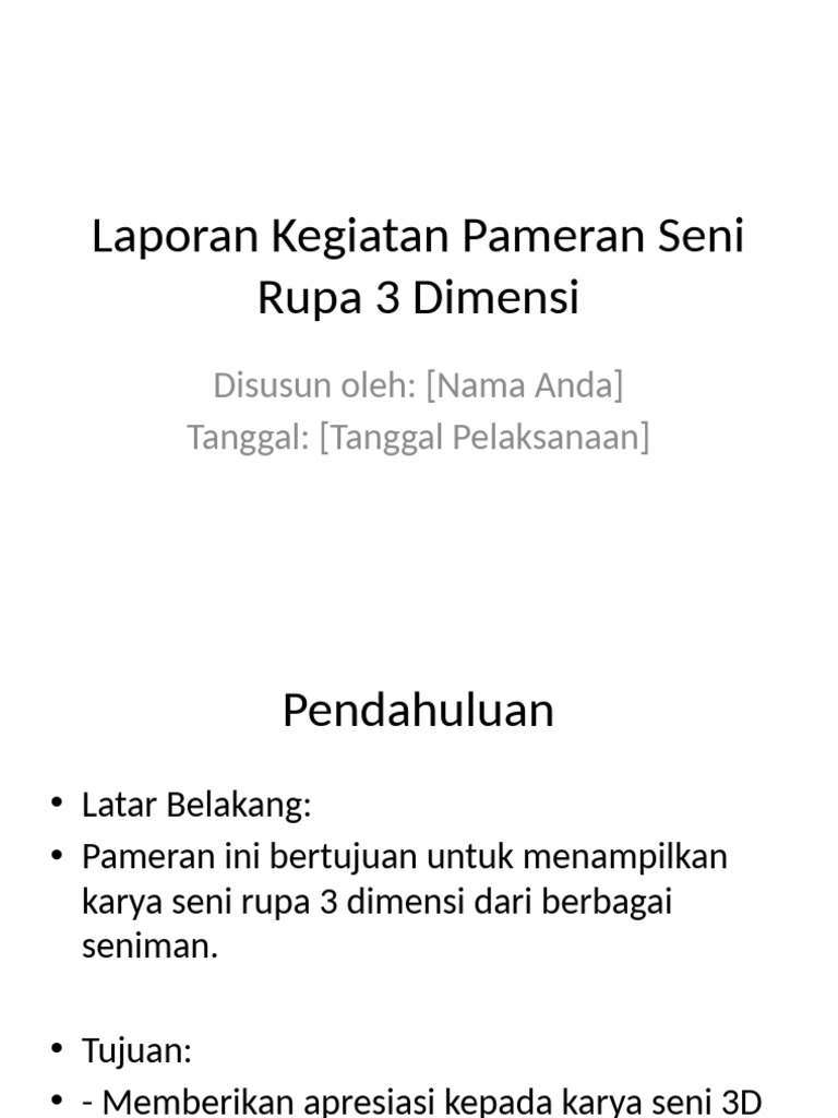 Laporan Pameran Seni 3D | PDF