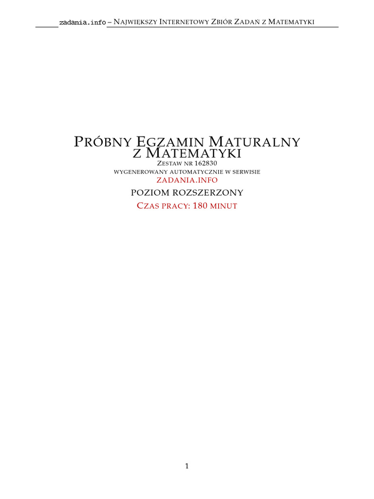 Matematyka Arkusz | PDF