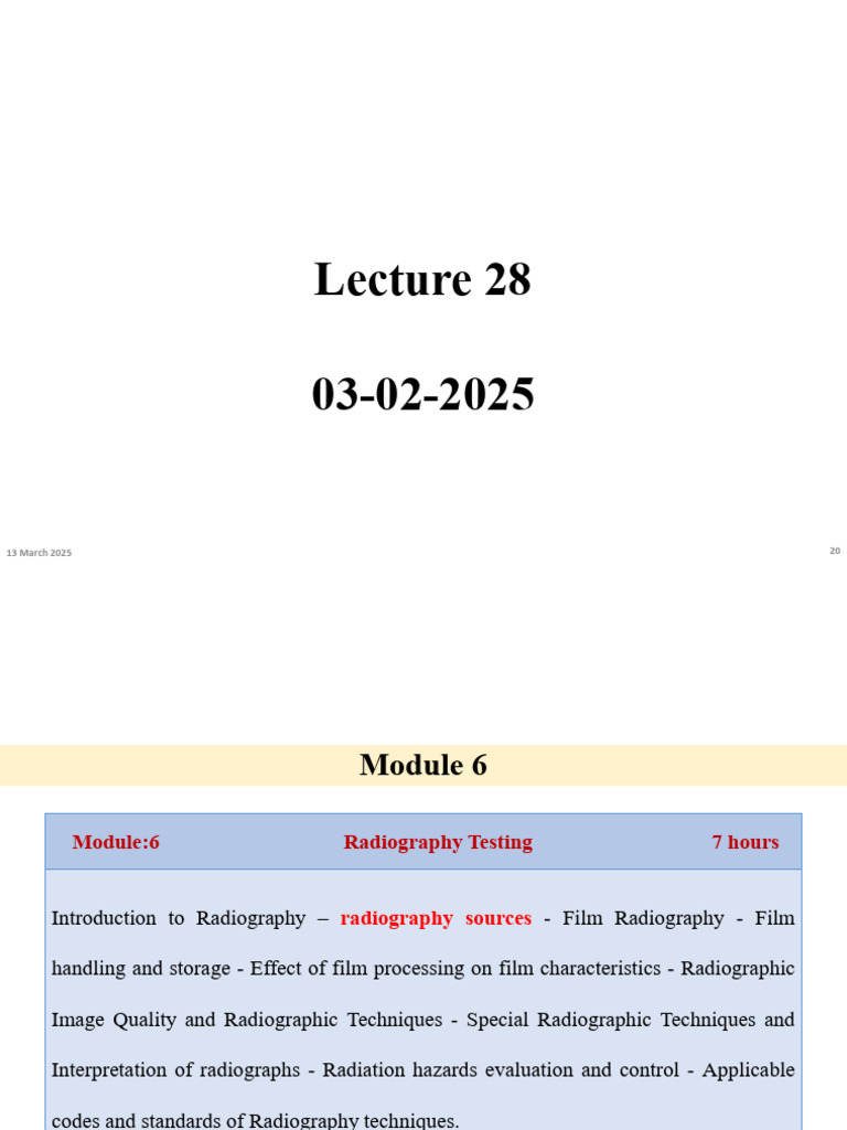 27-Introduction To Radiography Radiography Sources-03-03-2025 | PDF | X ...