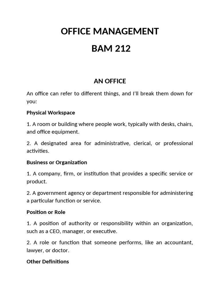 Office Management Bam 212 | PDF | Software | Goal