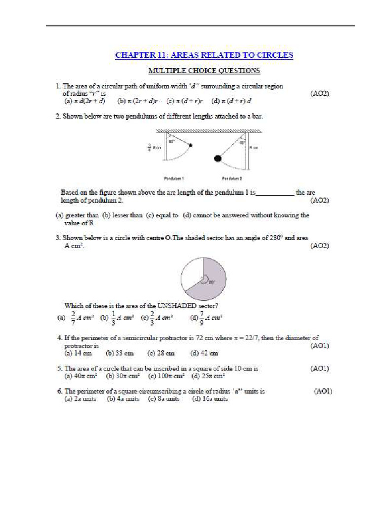 Area of Circle | PDF