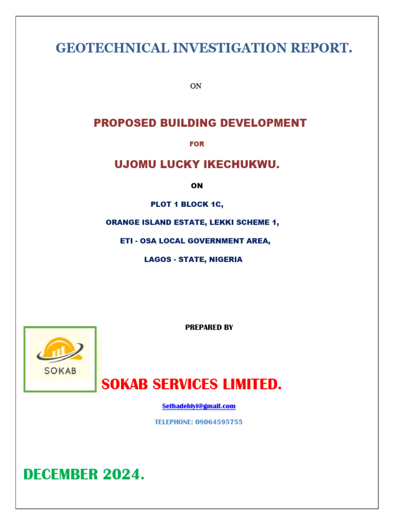 Geotechnical Soil Report for Building Site | PDF | Silt | Sand