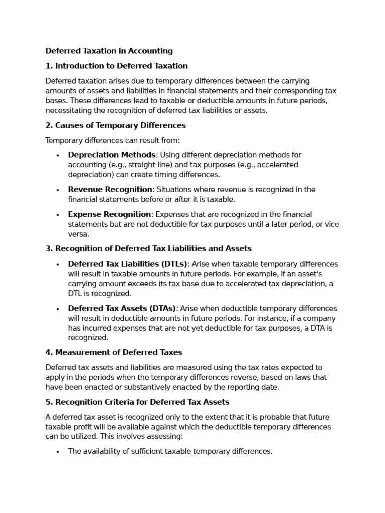 Understanding Deferred Taxation | PDF | Deferred Tax | Depreciation