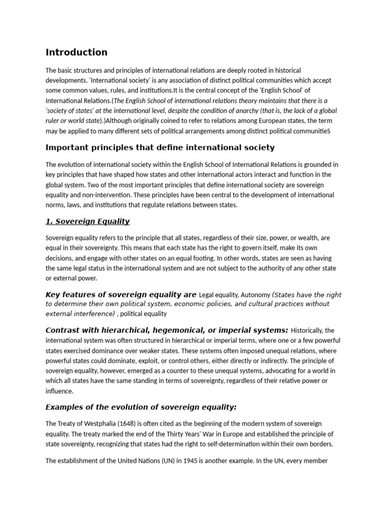EVOLUTION OF IR SOCIETY | PDF | International Law | Diplomacy