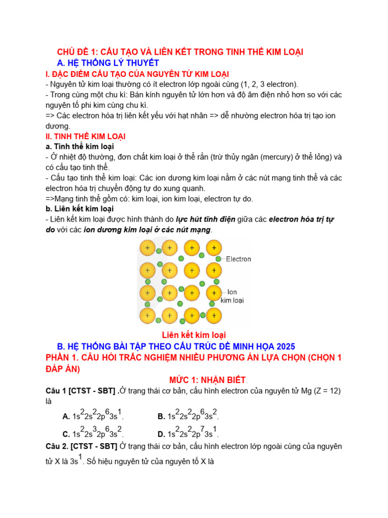 Ly Thuyet Ve Kim Loai | PDF