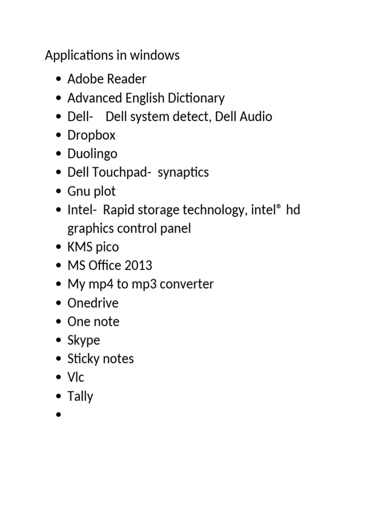 Essential Windows Applications List | PDF