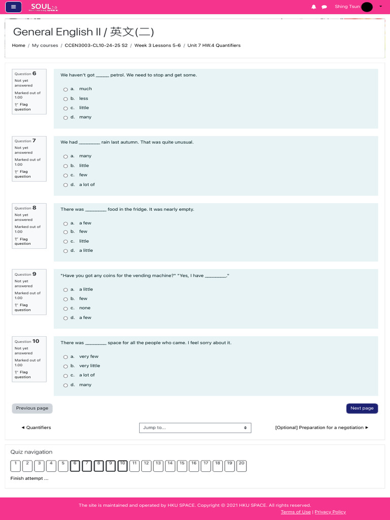 Unit 7 HW.4 Quantifiers (page 2 of 4) | PDF