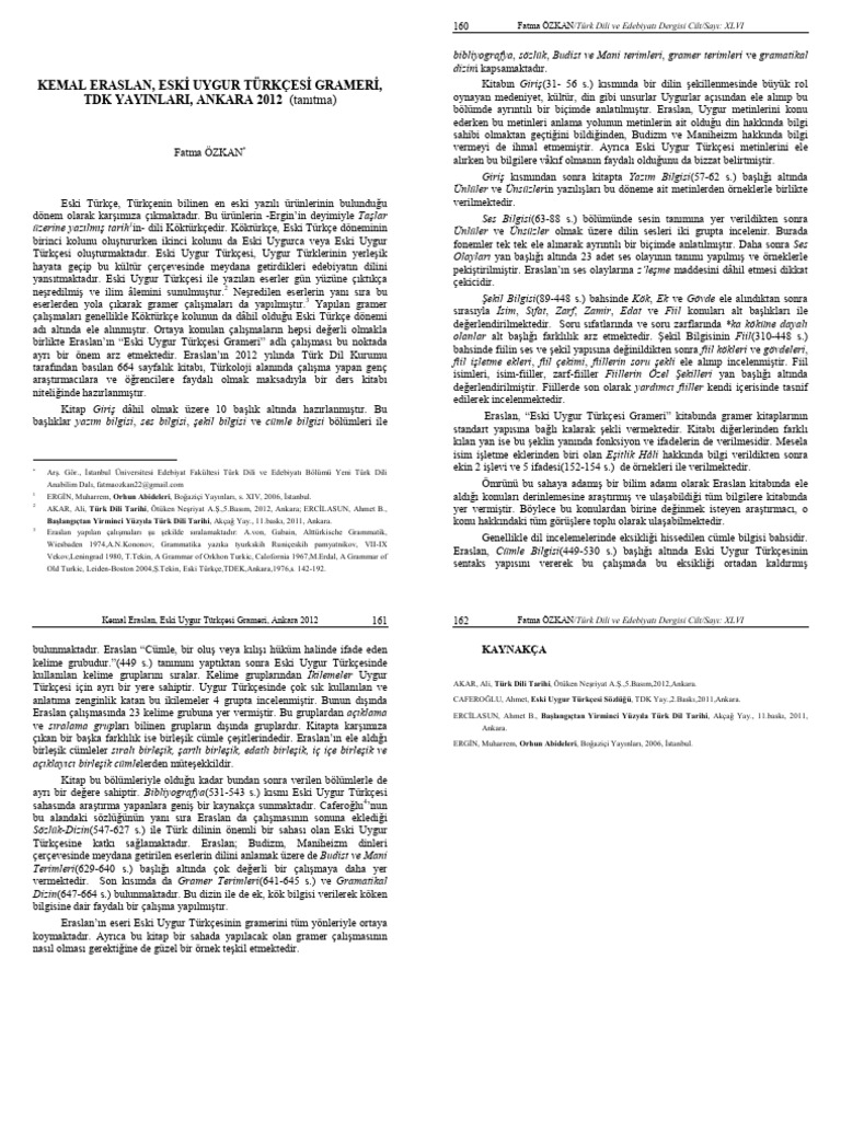 Esk - Uygur T - RK - Es - Gramer - (#178603) - 158301 | PDF