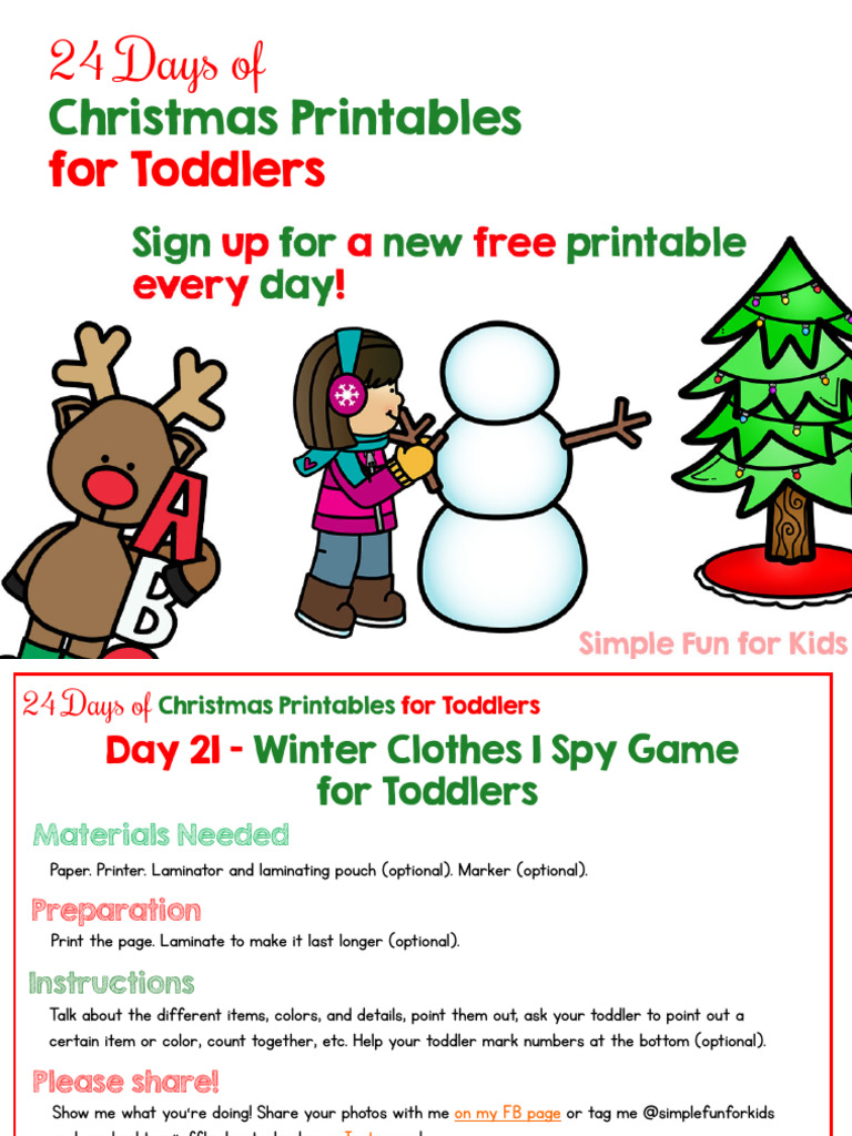 Winter Clothes I Spy Game For Toddlers Printable Secure | PDF