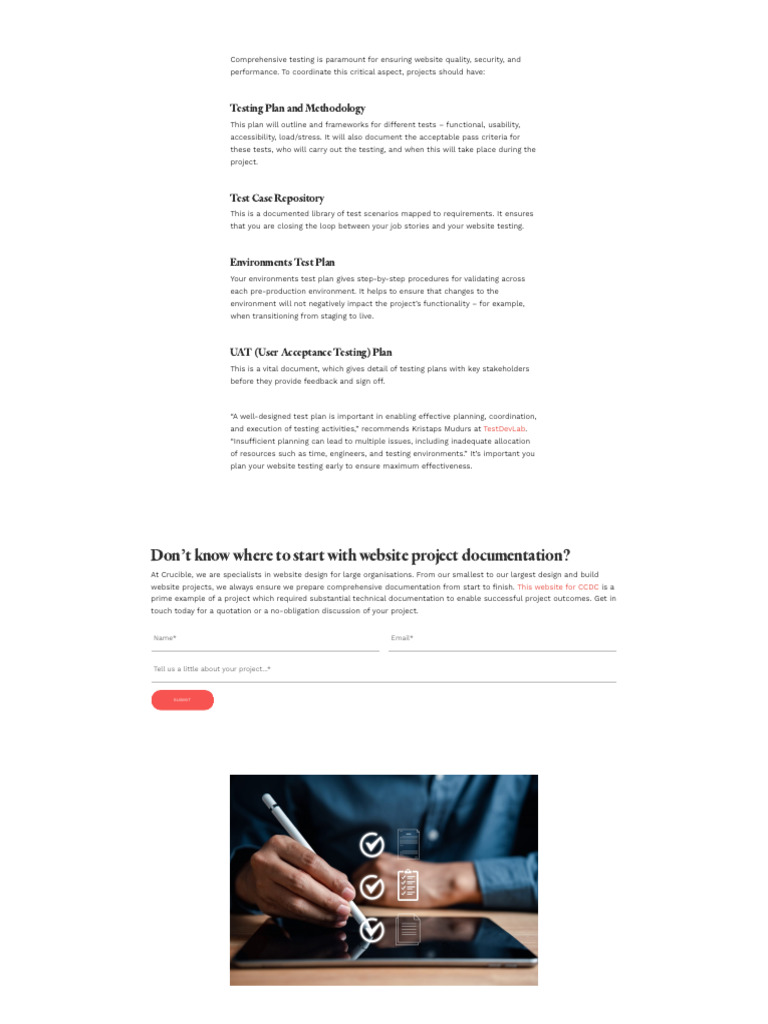 Crucible Io Insights News The Ultimate Website Project Documentation List 20 Must Have Documents ...