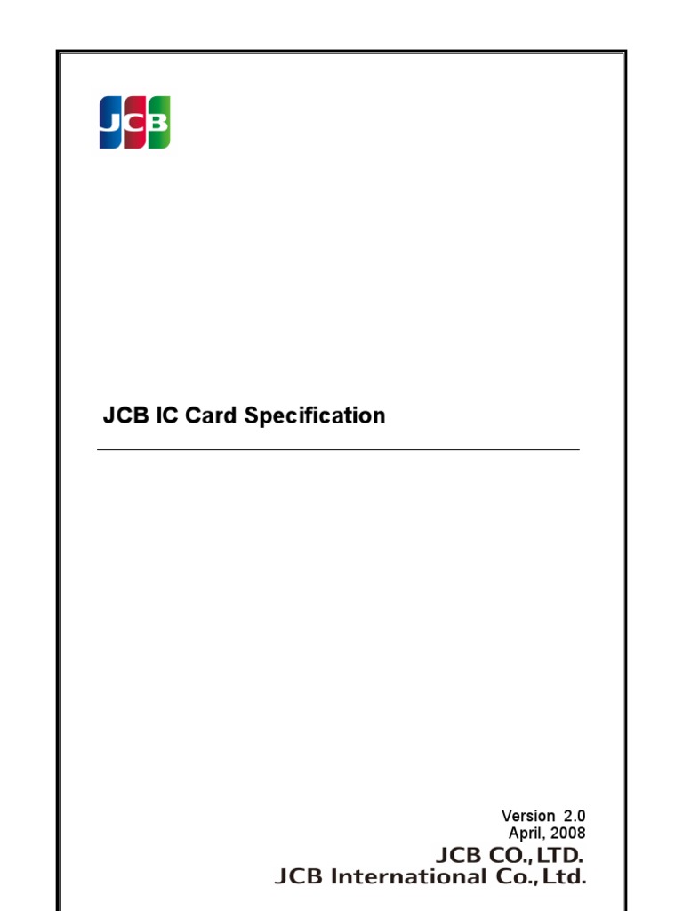 Ic Card Specification 20 Eng | PDF | Emv | Smart Card