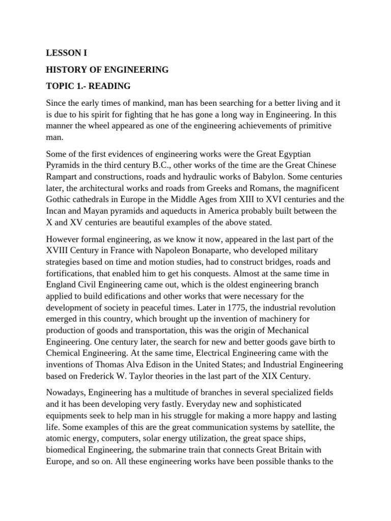 Reading History of Civil Engineering Sess 1 | PDF | Engineering