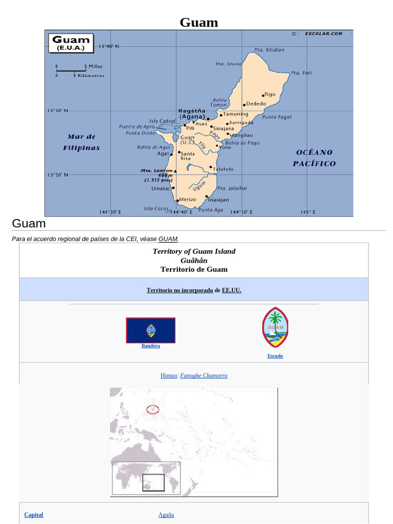 Información sobre Guam: Historia y Gobierno | PDF | Guam | Islas marianas
