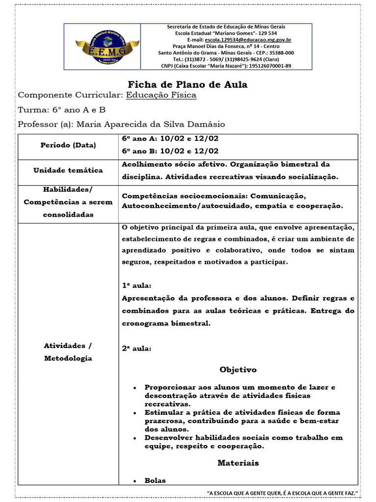 Plano de Aula 1º Bimestre 2025 6 Ano | PDF | Consoles de videogame | Xadrez