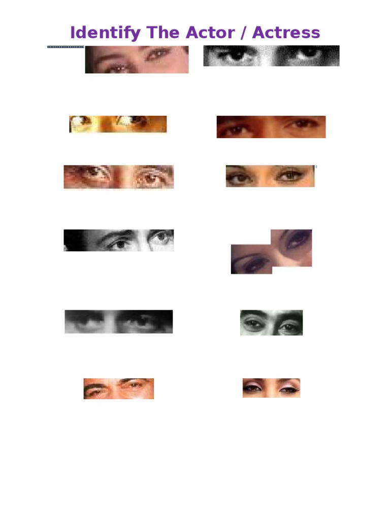 Identify The Actor From Eyes | PDF
