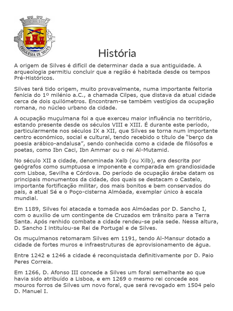 História de Silves - Resumo | PDF