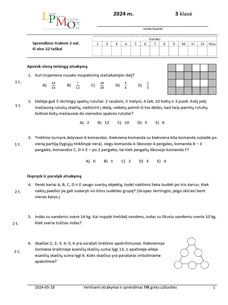 LPMO2024 Uzduotys 3kl-Skelb | PDF