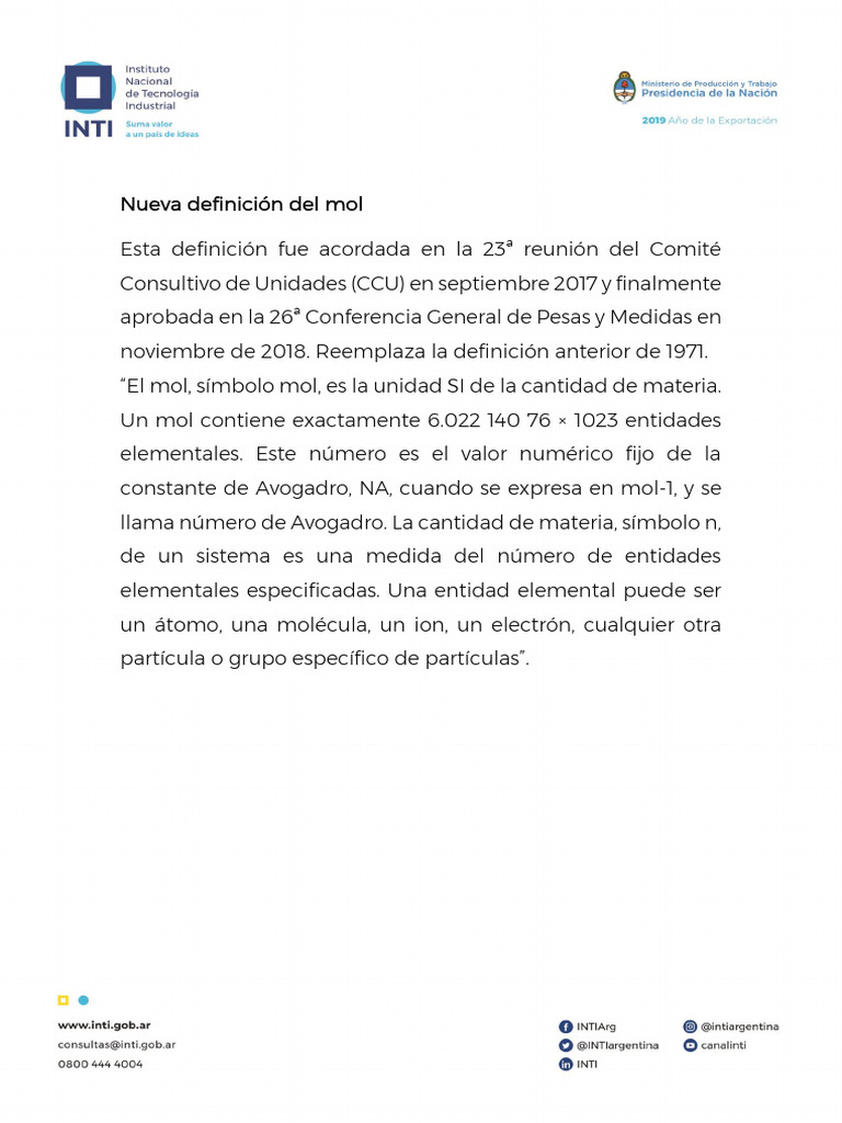 01 Nueva Definicion Del Mol | PDF