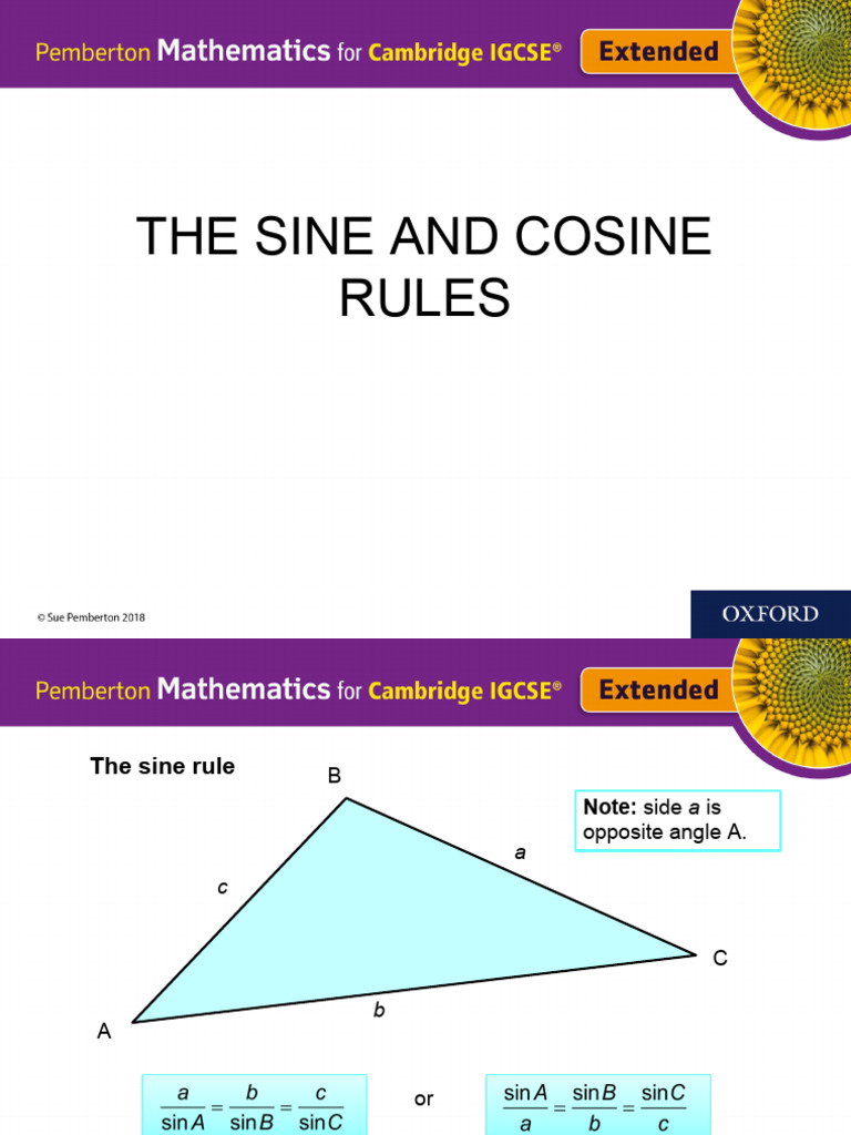 Sine and Cosine Rules | PDF