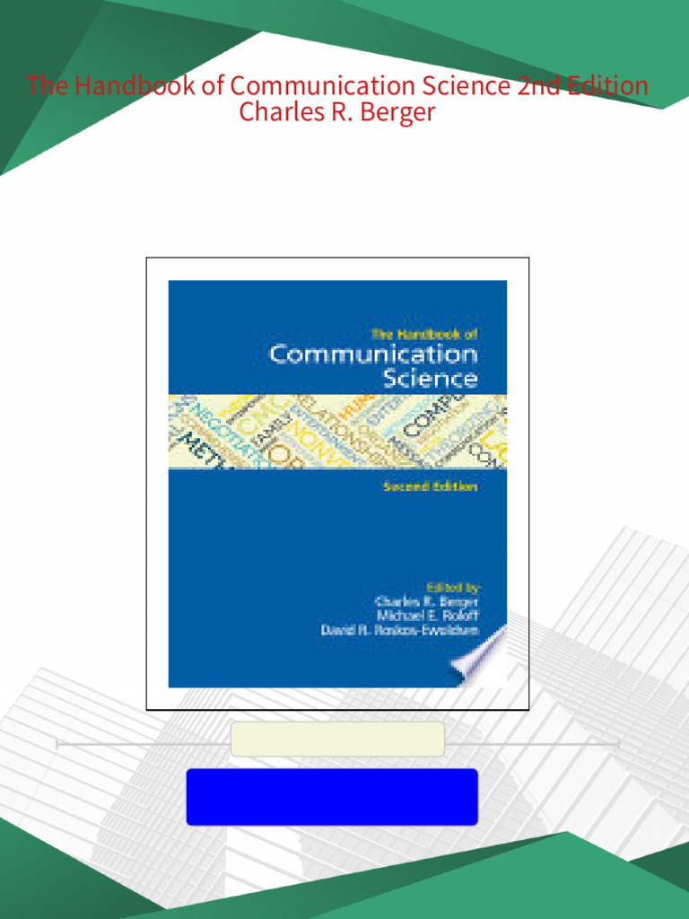 The Handbook of Communication Science 2nd Edition Charles R. Berger ...