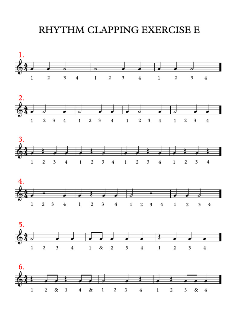 Clapping Exercise e | PDF