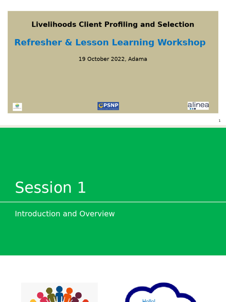 ELS-001 Livelihoods Profiling - Refresher_revised v3 | PDF | Wealth ...