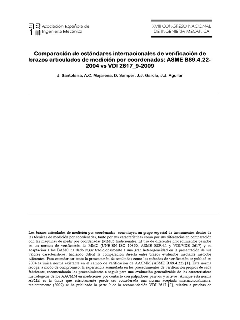 verificación de brazos articulados de medicion por coordenadas | PDF ...