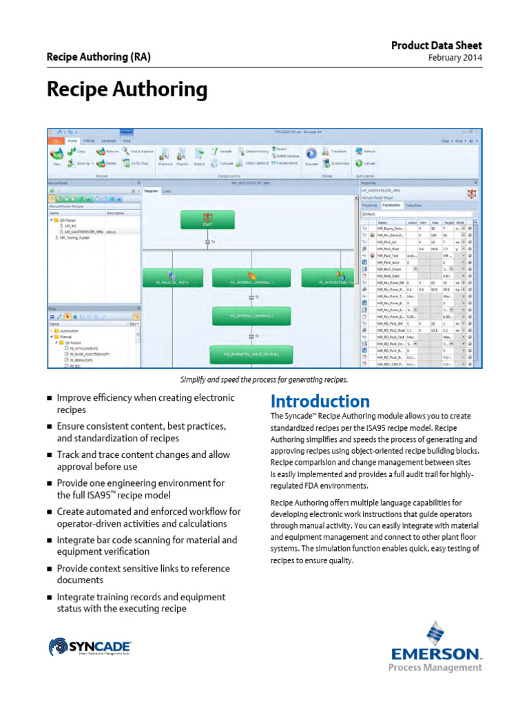 Product Data Sheet Recipe Authoring Syncade en 82152 | PDF ...