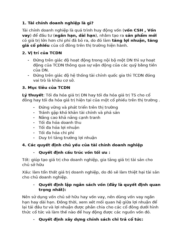 LÝ THUYẾT TCDN | PDF