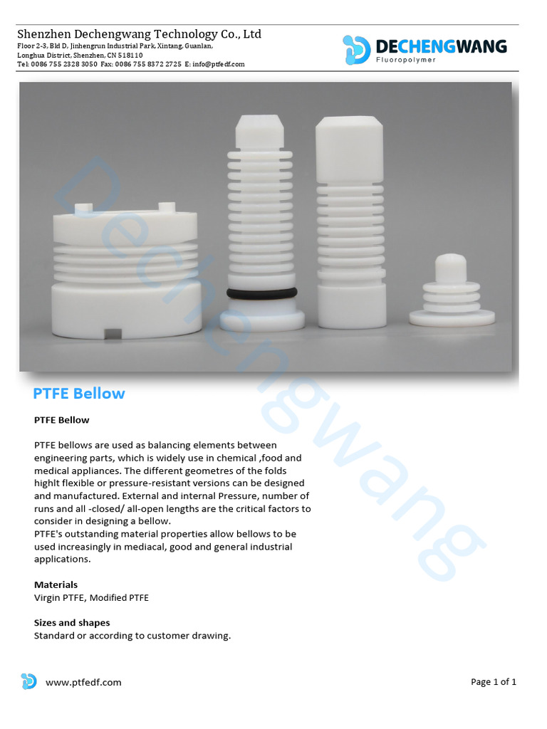 DCW PTFE Bellow BROCHORE | PDF