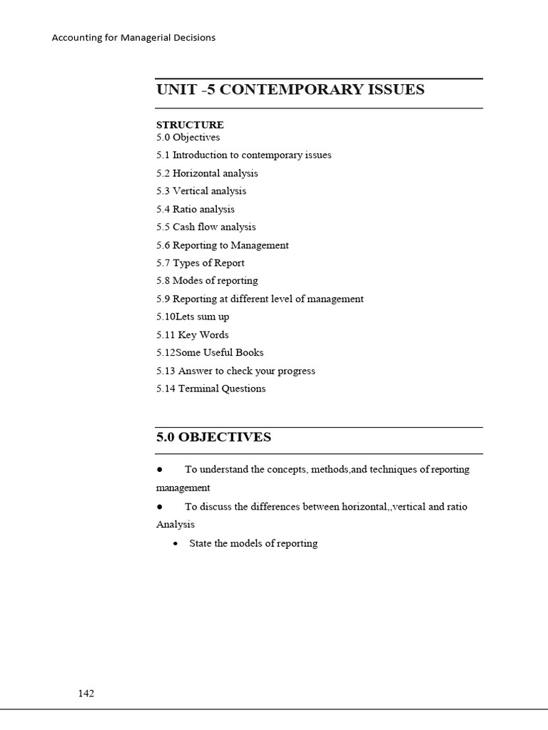 Unit V - Contemporary Issues | PDF | Cash Flow Statement | Equity (Finance)