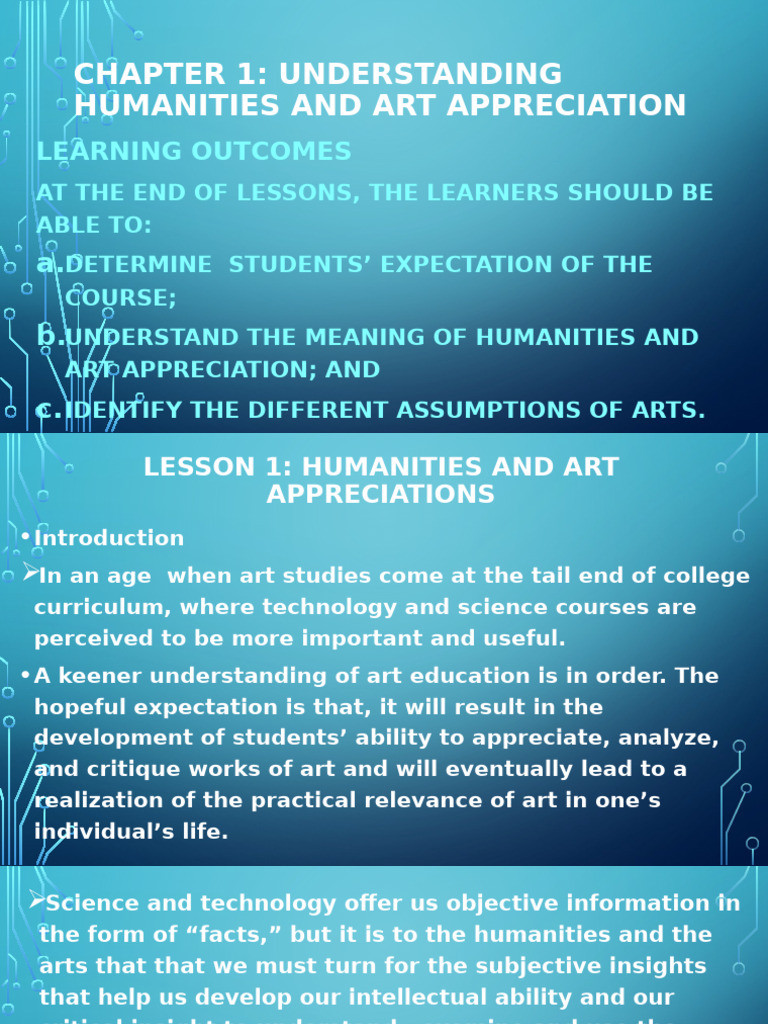 Understanding Humanities and Art Appreciation | PDF | Curriculum | Thought