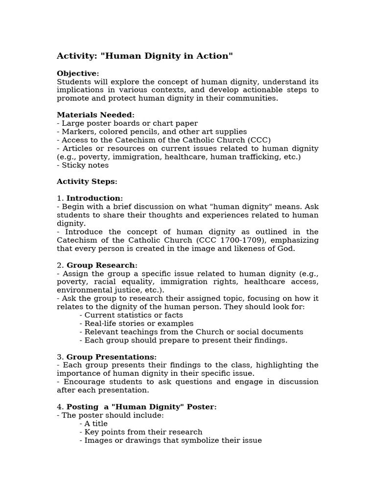 Group 01 Life and Dignity of Human Person Guidelines | PDF