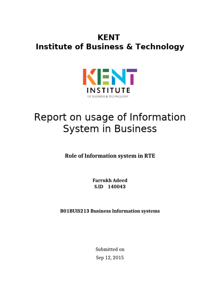 Information Systems for RTE Business Growth | PDF | Customer ...