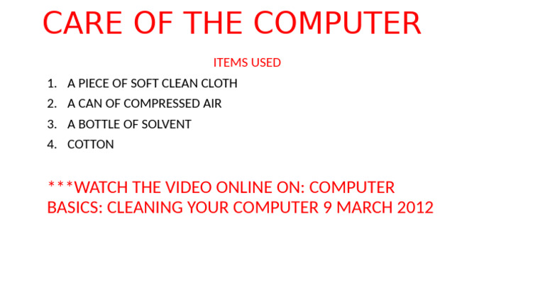 Care of The Computer | PDF
