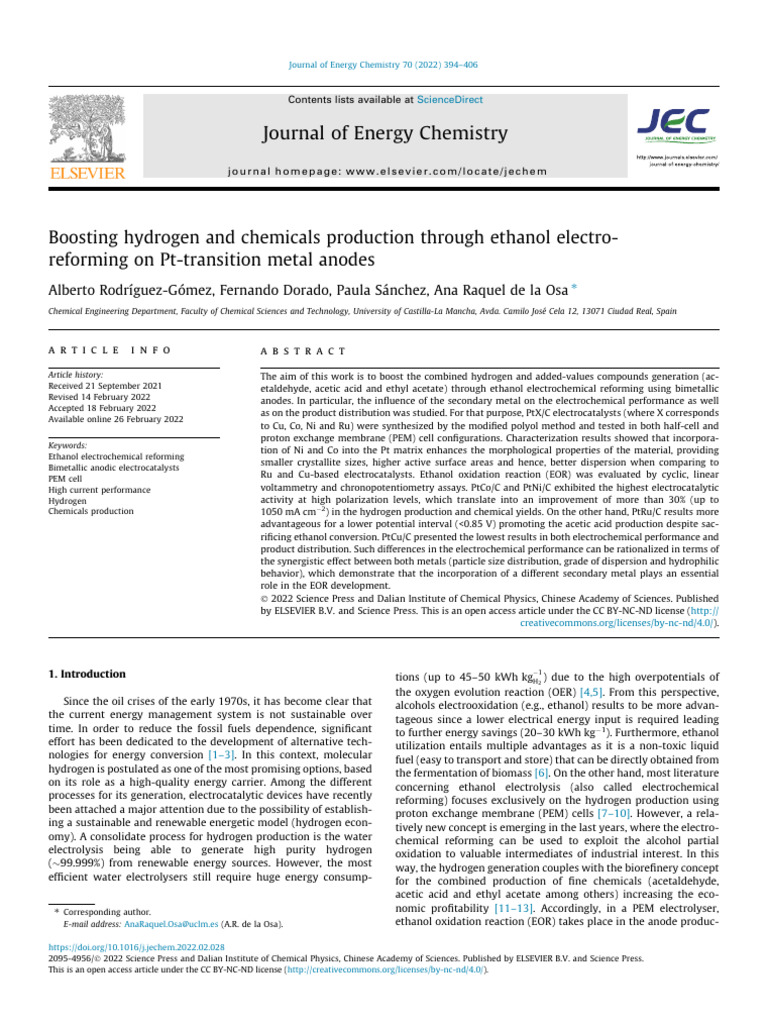 Boosting Hydrogen and Chemicals Production Through Ethanol Electro ...