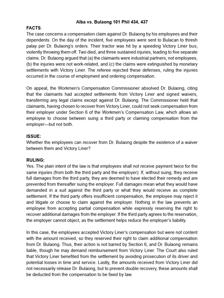 Employee Claims Against Dr. Bulaong | PDF | Legal Liability | Damages