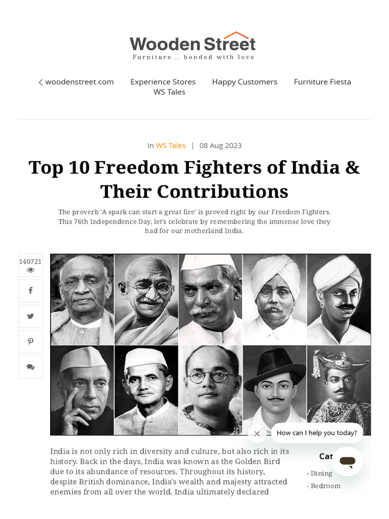 10 Fearless Freedom Fighters of India - Indian Freedom Fighters | PDF ...
