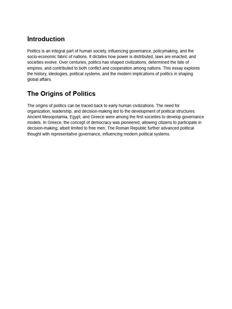 Politics 1 | PDF