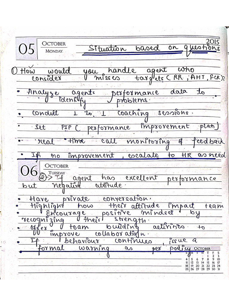 Situation Based Questions | PDF