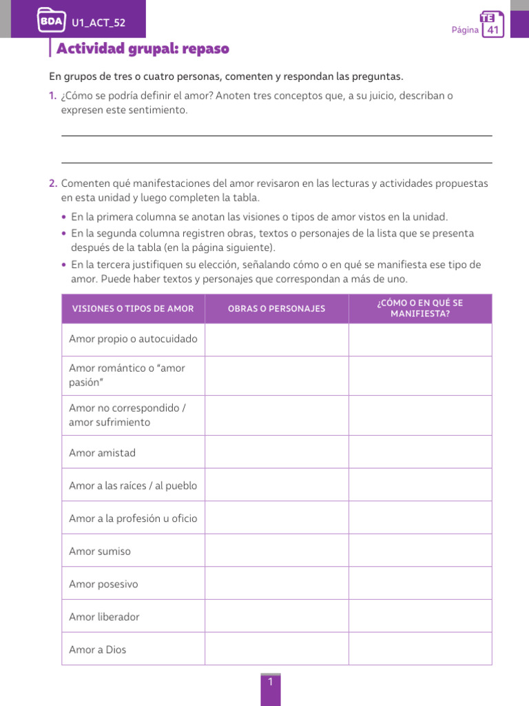 U1 Act 52 | PDF | Amor